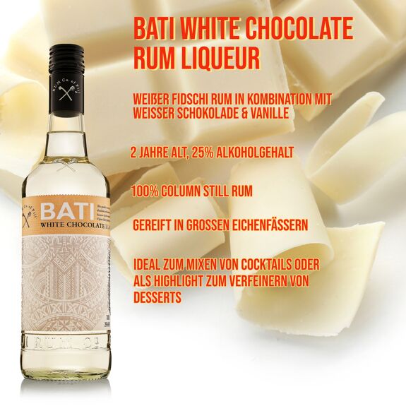 BATI White Chocolate Rum Liqueur, 700 ML, 25% - RATU Fiji Rum – Genusssucht